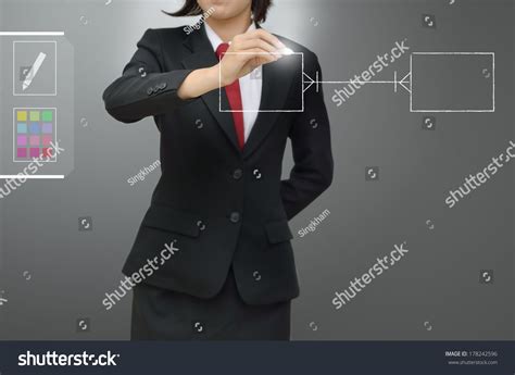 Business Woman Drawing Entity Relation Diagram Stock Photo Shutterstock