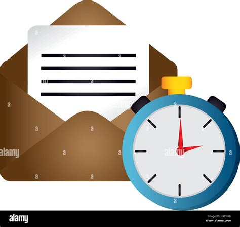 Envelope Mail And Clock Icon Stock Vector Image Art Alamy