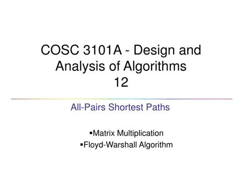 Ppt Cosc 3101a Design And Analysis Of Algorithms 12 Powerpoint