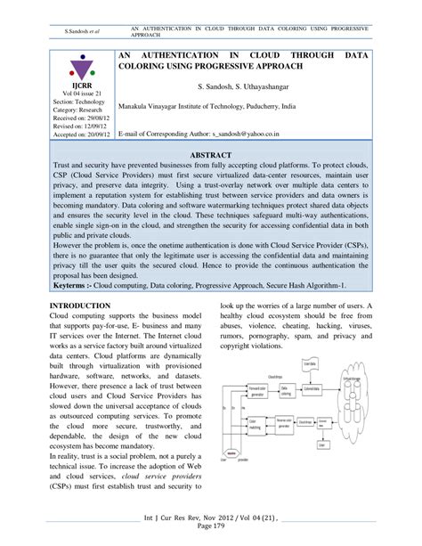 Pdf An Authentication In Cloud Through Data Coloring Using Progressive Approach