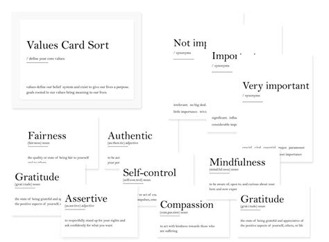 Buy Values Card Core Values Sort Cards 50 Pack Personal Development Goal Setting Act