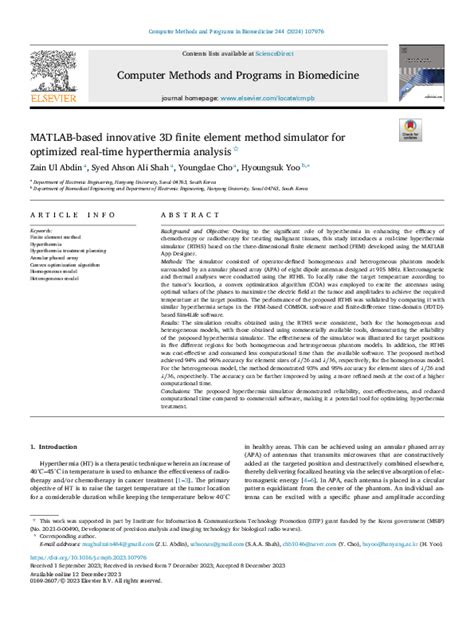 Pdf Matlab Based Innovative 3d Finite Element Method Simulator For
