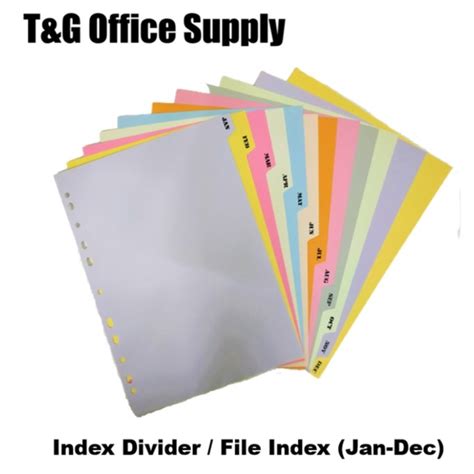 A Size Colour Index Divider A Size File Index JAN DEC Shopee Malaysia