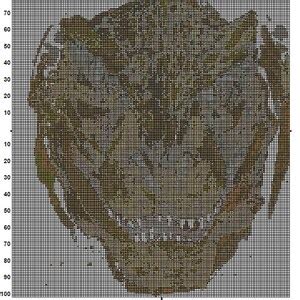 T Rex Cross Stitch Pattern Instant PDF Download Dinosaur Watercolor Cross Stitch Pattern T