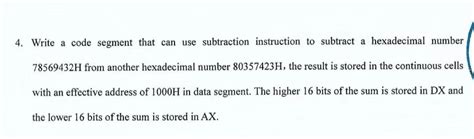 solved 4 write a code segment that can use subtraction