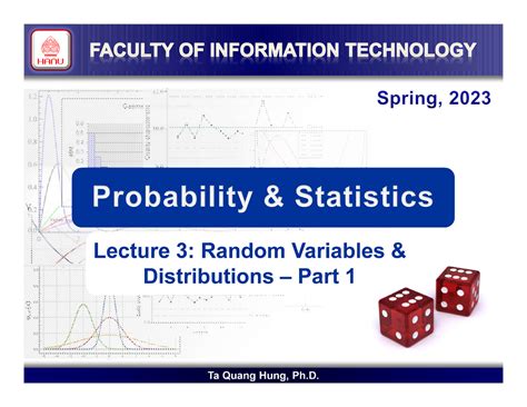 Lecture 3 Random Variable Distribution Part 1 Ta Quang Hung Ph
