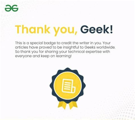 Ajith D On Linkedin Geeksforgeeks Article Geeks Geek Tech Write Published