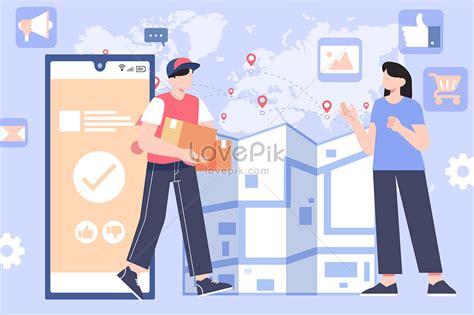 택배물류 유통 일러스트 무료 다운로드 Lovepik