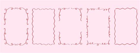그림 분홍색 물결 모양의 우아한 윤곽선 프레임의 세트입니다 추상적 인 곡선 기발한 테두리 수직 테두리 프레임 카드 가리비에 대한 스톡 벡터 아트 및 기타 이미지 Istock