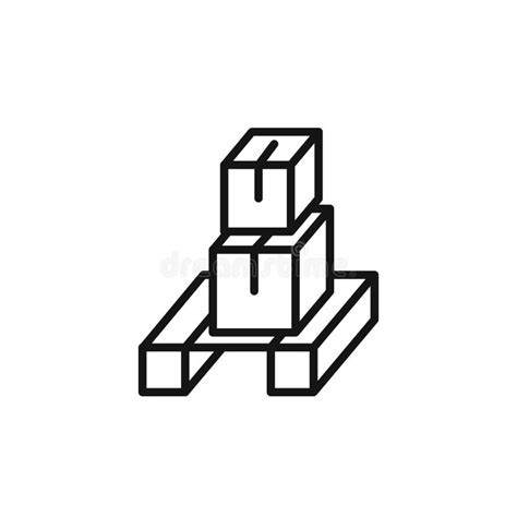 Box On A Pallet Icon Outline Collection In Black And On White Background Stock Vector