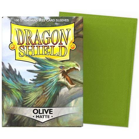 100 Protèges Cartes Standard Matte Olive Dragon Shield Fantasy