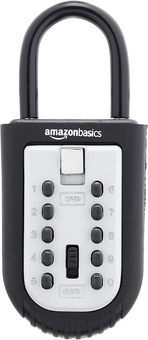 Amazon Com Amazon Basics Portable Key Storage Box Push Button Combination Lock Black