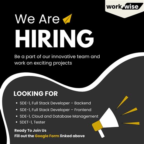 Workwise Is Hiring Sde 1s Backend Frontend 📍