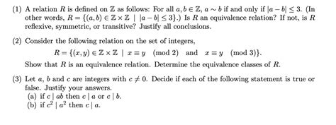 Solved A Relation R Is Defined On Z As Follows For Chegg Com