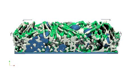 Microstructure Resolved Multiphase Simulation In The Gas Diffusion Layer Of Pemfcs