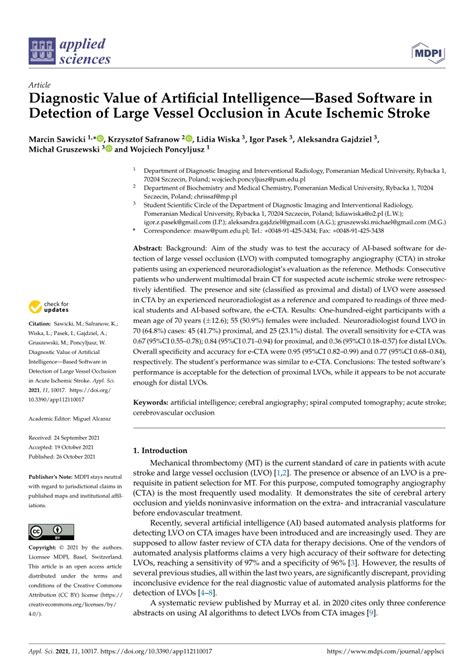 Pdf Diagnostic Value Of Artificial Intelligence—based Software In