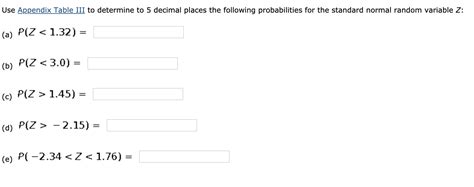 Solved Use Appendix Table Iii To Determine To 5 Decimal