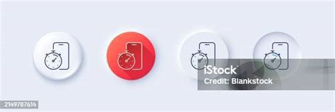 타이머 앱 라인 아이콘입니다 스톱워치 시간 표시 선 아이콘 벡터 0명에 대한 스톡 벡터 아트 및 기타 이미지 0명 3차원 형태 Brand Name Smart