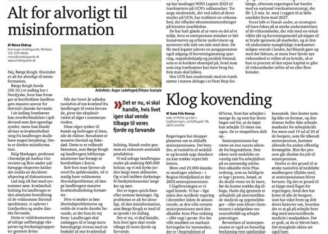 Jeg Havde I Sidste Uge Endnu Et Indlæg I Nordjyske Stifttidende Denne Gang En Respons På