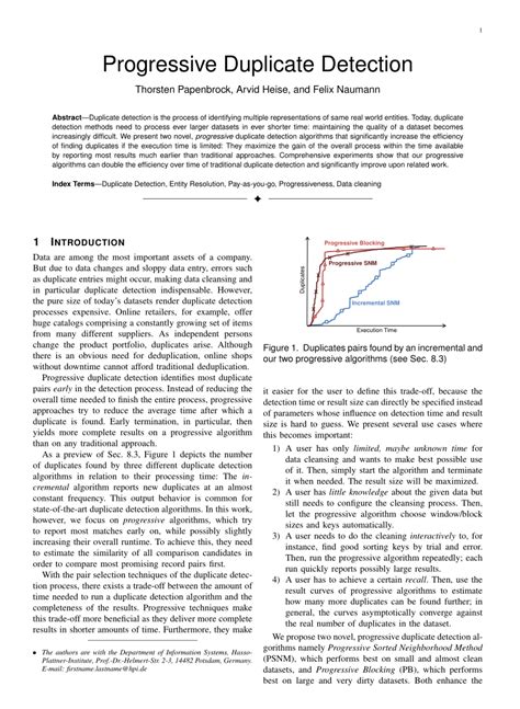 Pdf Progressive Duplicate Detection