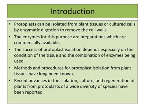 Protoplast Isolation And Culture Pptx