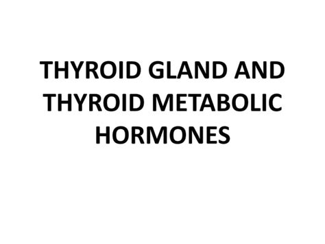 Thyroid Hormone Synthesis Ppt Thyroid Disorders Endocrine And Metabolic Diseases