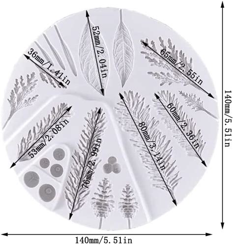 Moldes De Silicona De Ramas Y Conos De Pino De Follaje De Invierno Para Manualidades Pasteles