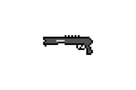 Pixel Art Shotgun Icon Design Vector