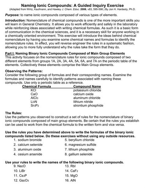 Naming Ionic Compounds Worksheet Naming Ionic Db Excel CompoundWorksheets