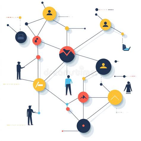 Network Connection Diagram With People And Technology Icons Stock Illustration Illustration Of