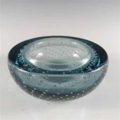 Whitefriars 9099 Arctic Blue Glass Controlled Bubble 4 Bowl Etsy
