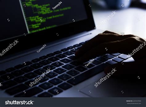 Hacker Using Laptop Stock Photo 229167559 Shutterstock