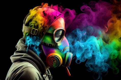 Conception Of A Hacker With Color Smoke In Background Stock Conception Of A Hacker With Color Smoke In Background Stock