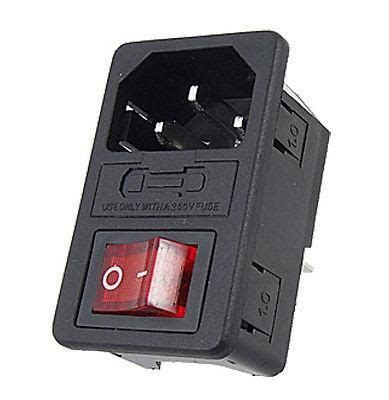 Visit To Buy 1pc With 10A Fuse Red Rocker Switch Fused IEC 320 C14 Inlet Power Socket Fuse