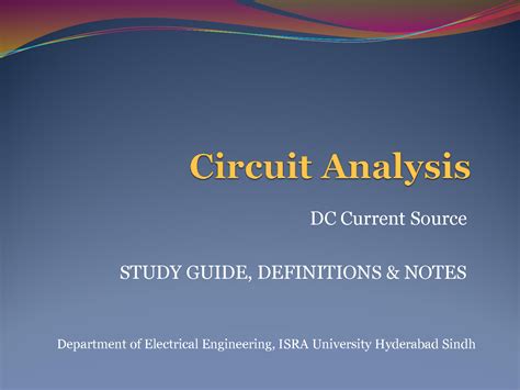 SOLUTION Circuit Analysis Current Source Notes Studypool