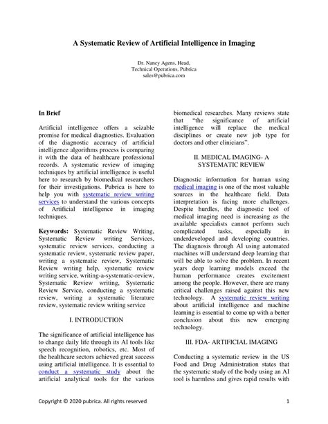 Ppt A Systematic Review Of Artificial Intelligence In Imaging