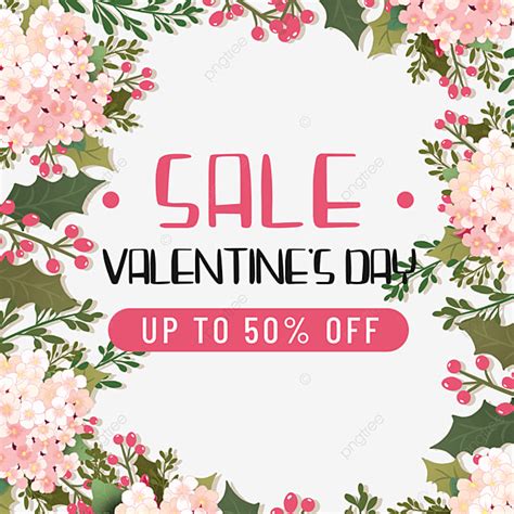 핑크 발렌타인 데이 프로모션 테두리 일러스트 꽃들 할인 발렌타인 데이 Png 일러스트 및 Psd 이미지 무료 다운로드 Pngtree