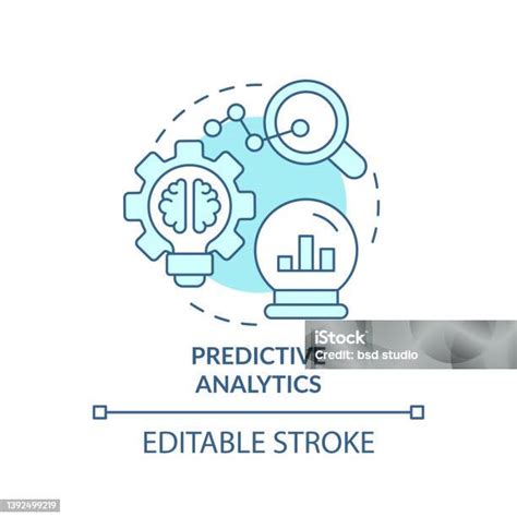 Predictive Analytics Turquoise Concept Icon Stock Illustration