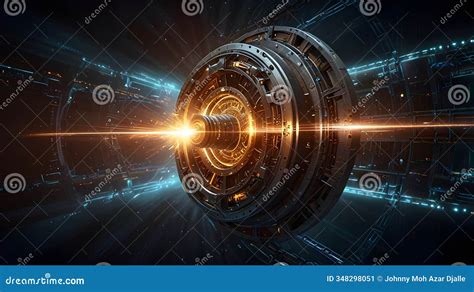 A Particle Collider With Beams Of Light And Energy Particles Stock
