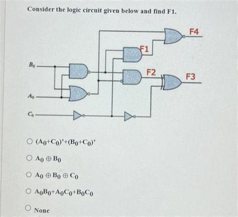 Solved Consider The Logic Circuit Given Below And Find F Chegg