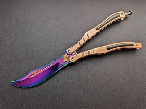 Нож стальной тренировочный не острый Gradient для трюков детский из игры Cs Go Тактическое