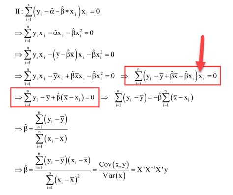 statistics the steps to get beta in least square estimation why