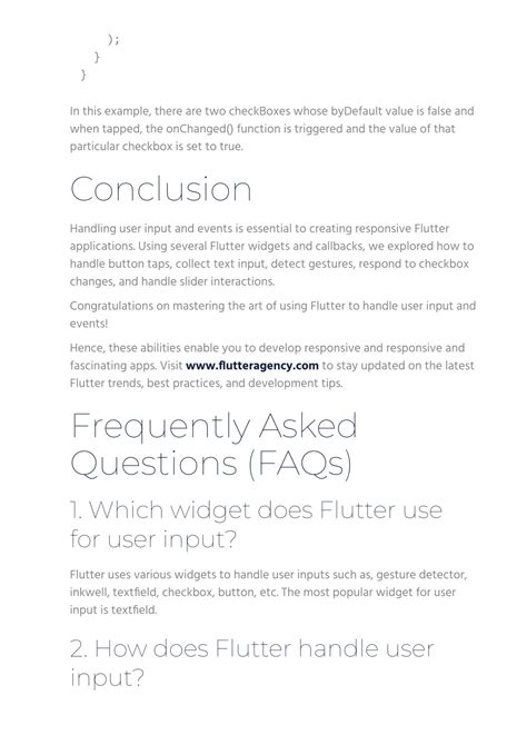 Ppt Flutteragency Com Handling Events And User Input In Flutter Powerpoint Presentation Id