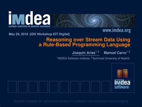PPT Reasoning Over Stream Data Using A Rule Based Programming