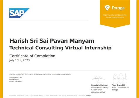Harish Sri Sai Pavan Manyam On Linkedin Sapconsultant Forage