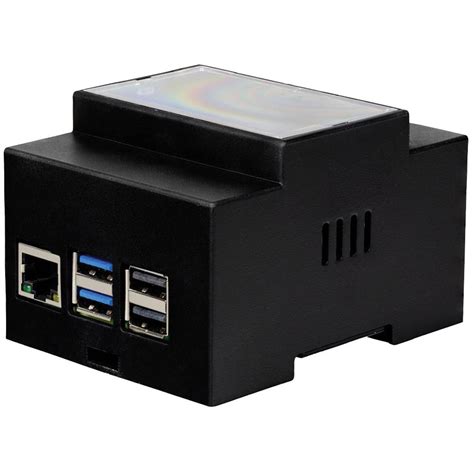 Joy It Housing Case For Raspberry Pi 5 Board For Din Rail With Fan Black Rapid Electronics