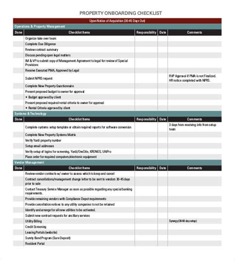 Free 26 Onboarding Checklist Templates In Ms Word Excel Pdf