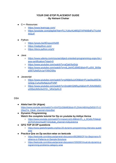 Placement Guide A Roadmap Btech In Computer Science And Engineering