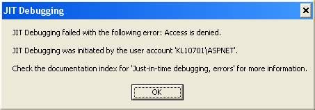 Ending The Year With Obscurity JIT Debugging Failed With The Following