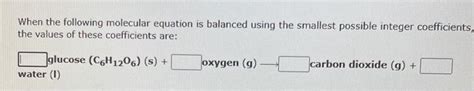 Solved When The Following Molecular Equation Is Balanced
